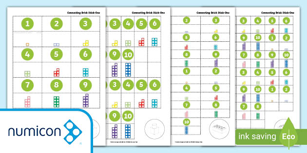 Numerals & Numicon Shapes to 10 Matching Connecting Bricks